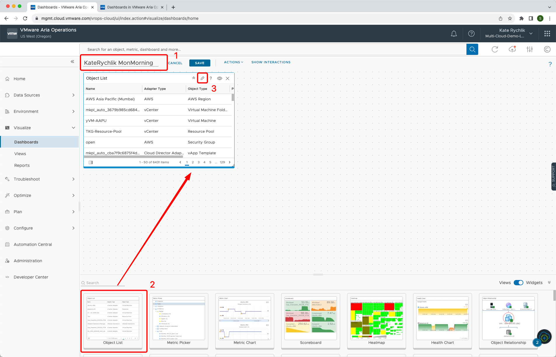 Create Dashboard | VMwareAria.github.io